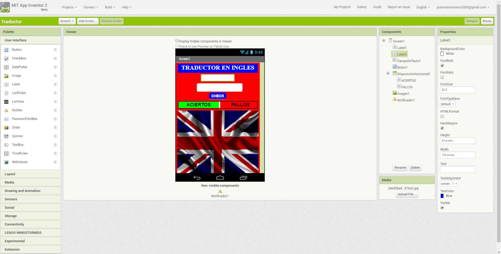 José Manuel Moreno Murillo: Traductor en Ingles (App Inventor)