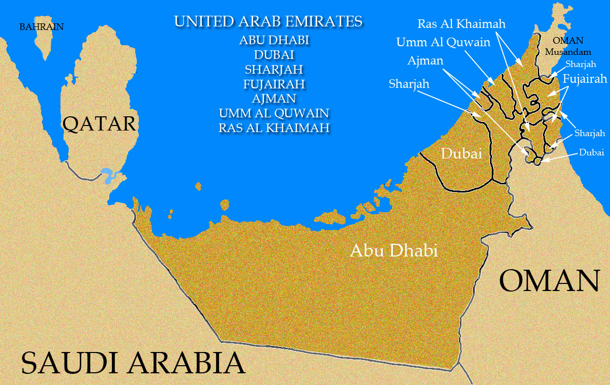 MAPS OF UNITED ARAB EMIRATES