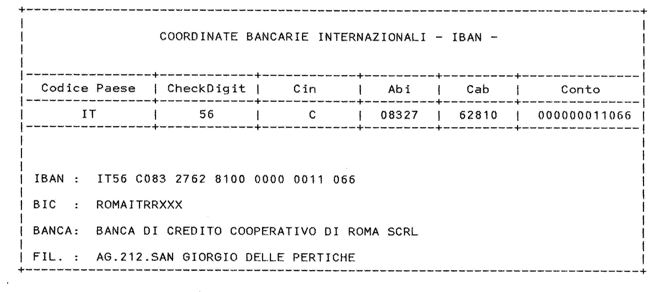Scuola dell'Infanzia di Cavino: Nuovo codice IBAN
