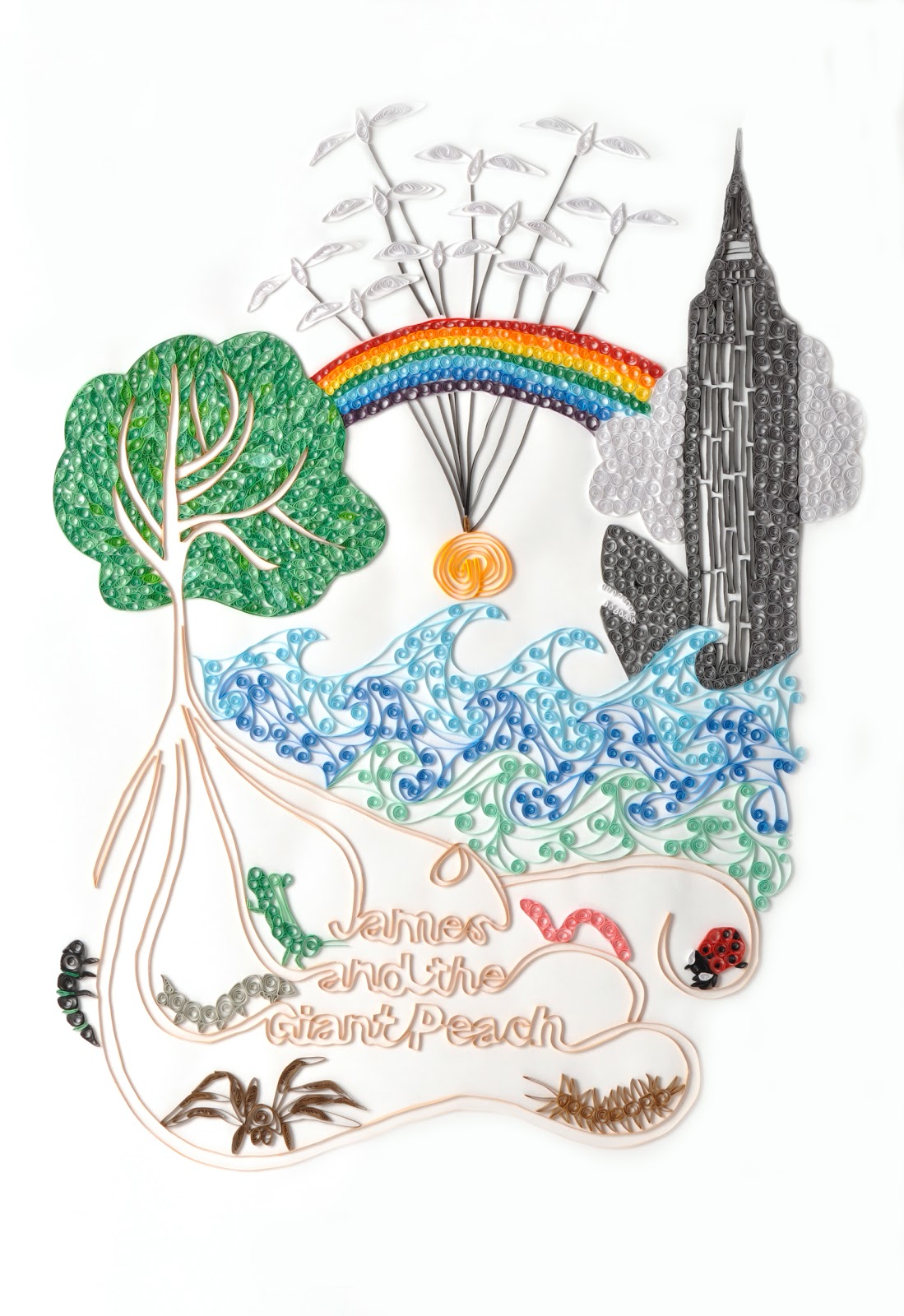 Lovely Stuff: Puffin Book Cover-Quilling