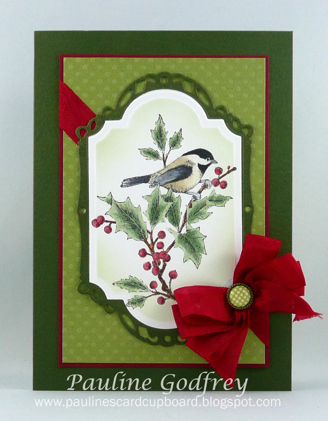 Pauline's Card Cupboard: Christmas Chickadee