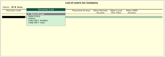 Take care of Security in Tally
