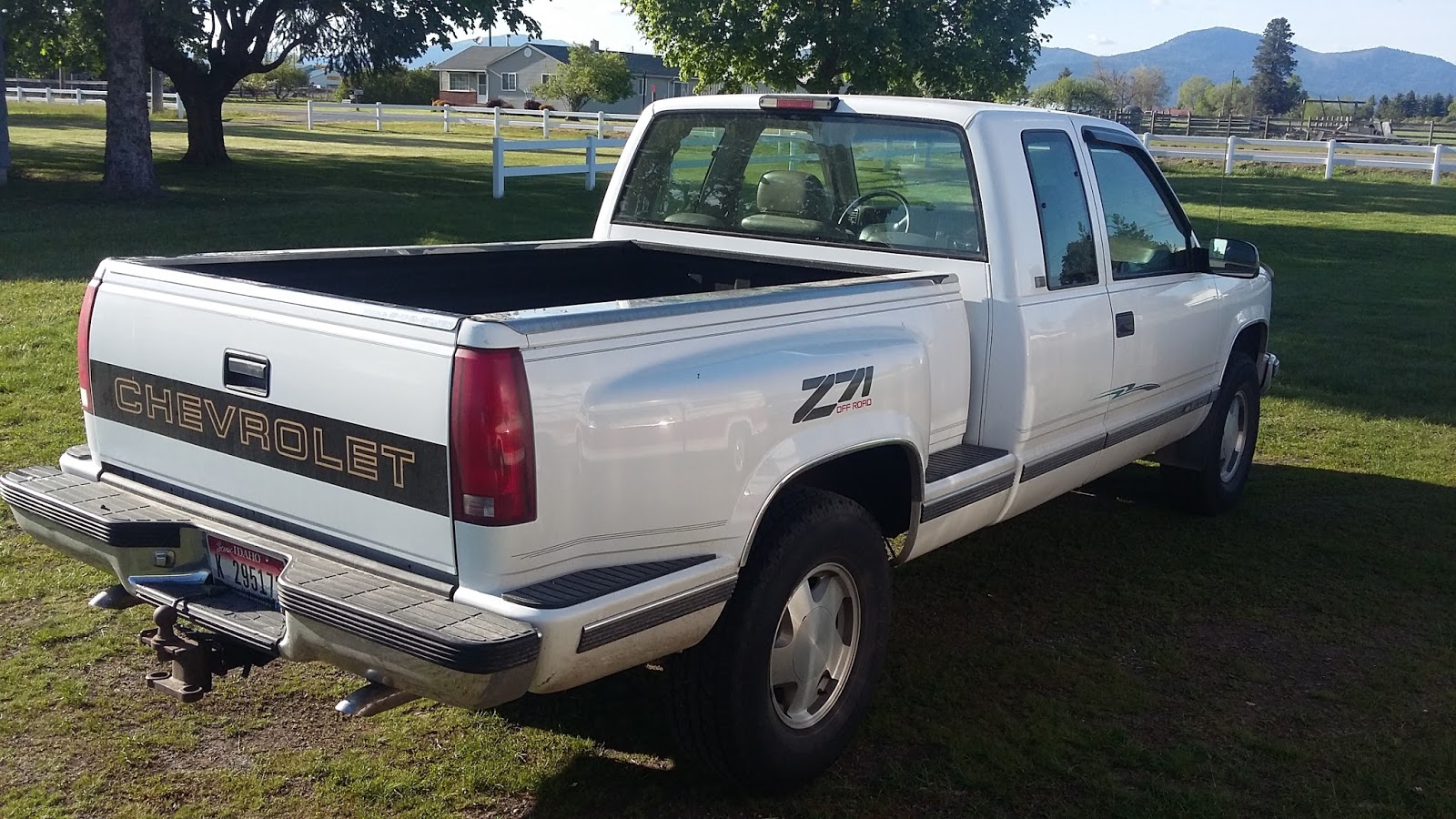 1996 96 Chevy C1500 Stepside 4x4 X Cab White 4x4 Z 71 350 5.7 L Vortec ...