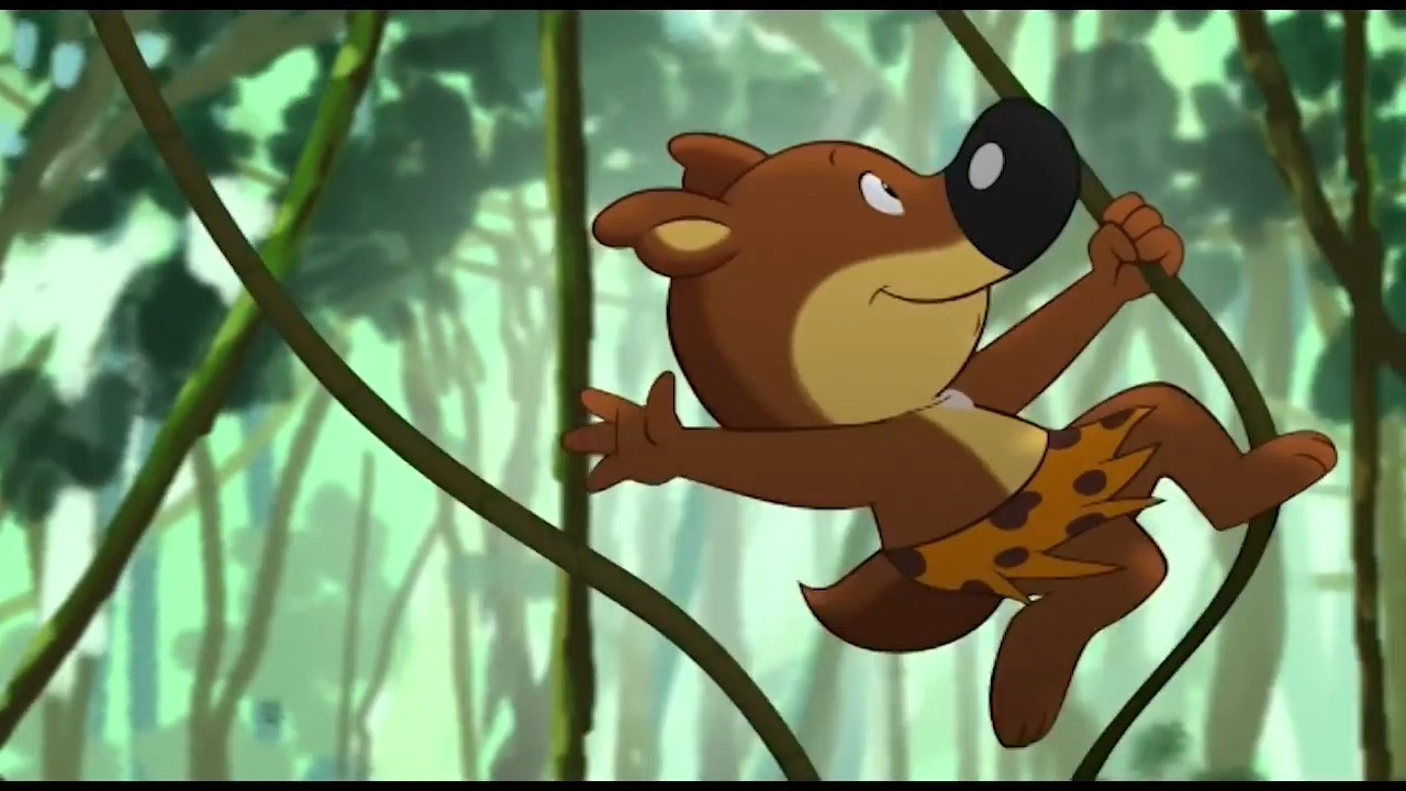 Shirtless Drawn Cartoon Boys: Shirtless Mini Wolf in the Jungle