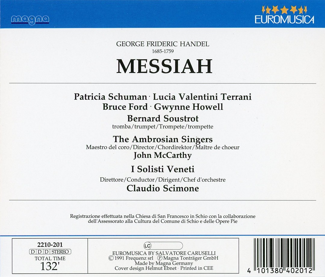makdelart - classique: Handel - Messiah (Claudio Scimone) [2CD]