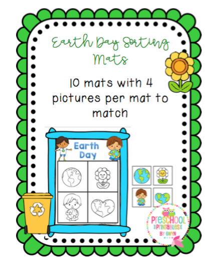 Earth Day Sort Mats ~ Preschool Printables