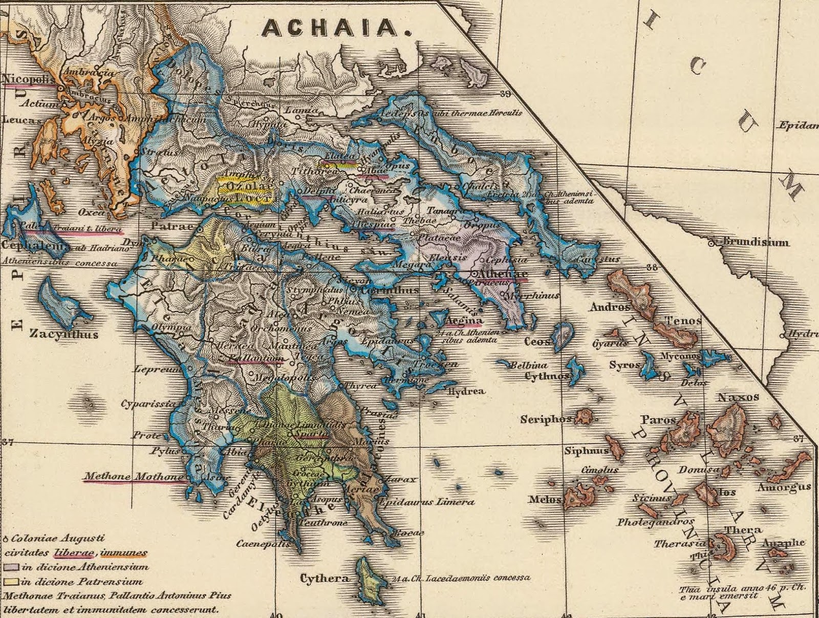 Ancient Greek Theatre: Map of Athens and the Peloponnese