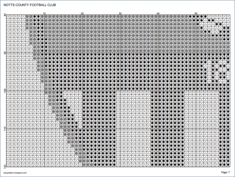 EASY PATTERNS: Notts County FC cross-stitch pattern