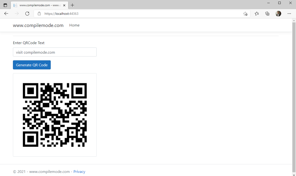 How To Generate Qr Code Using Aspnet Core 3061