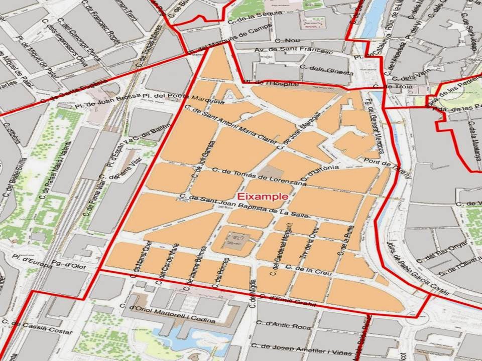 El Barri de l'Eixample de Girona: Ubicació