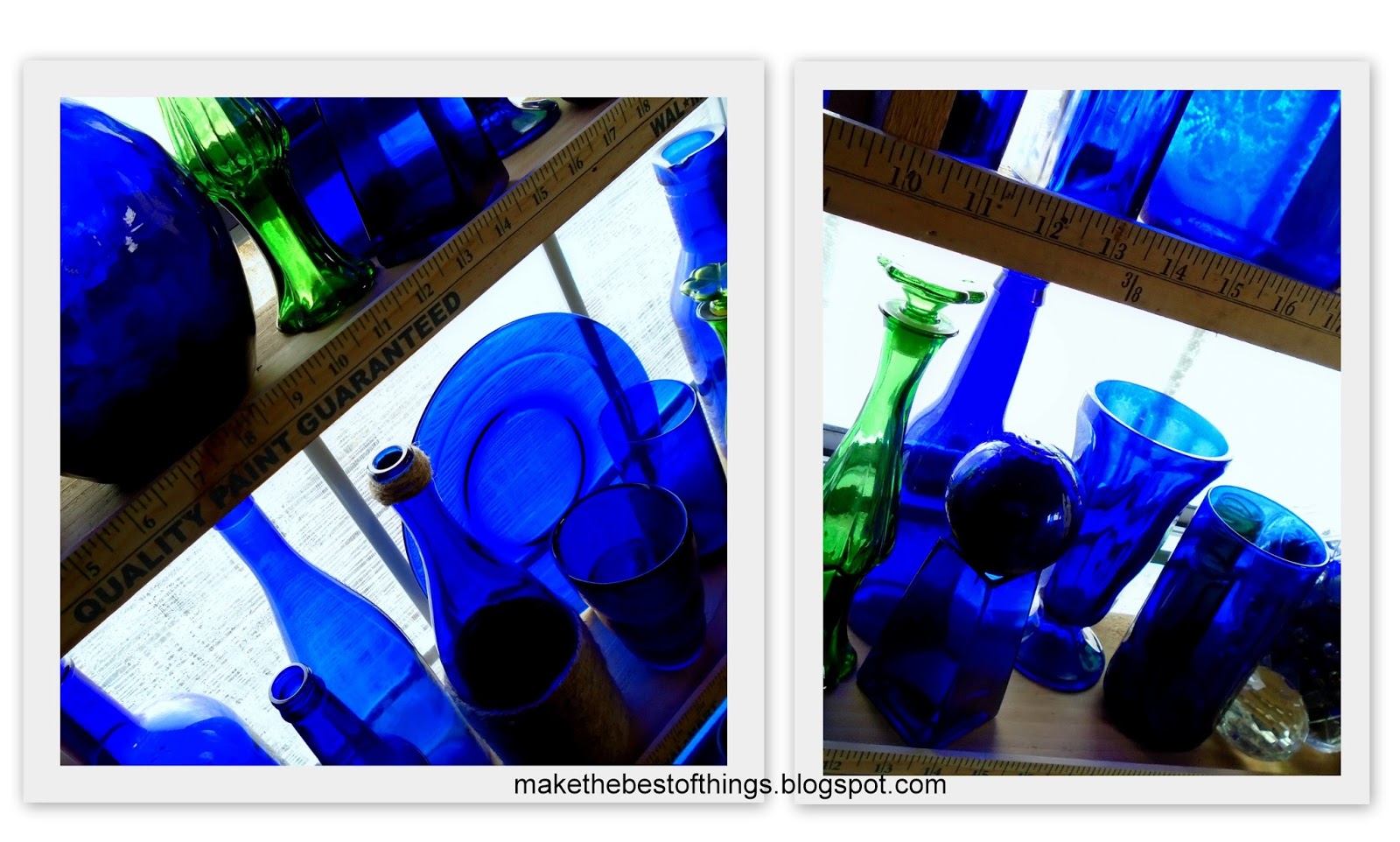 Make The Best of Things: Cobalt Blue Glass in a Sunny Kitchen Window