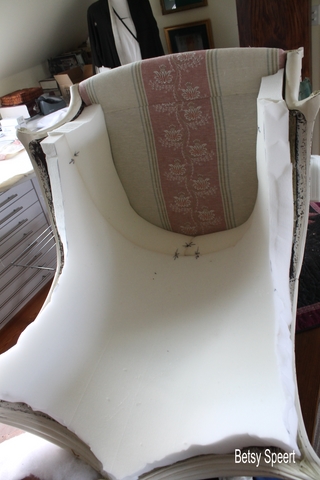 Betsy Speert's Blog: Upholstering the Inside Back of an Arm Chair