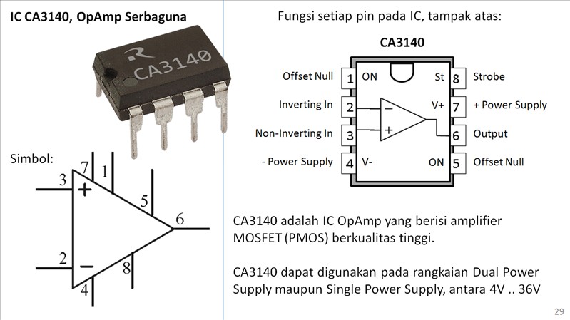 CA3140 Op Amp IC Pinout, Datasheet, Equivalents Circuit