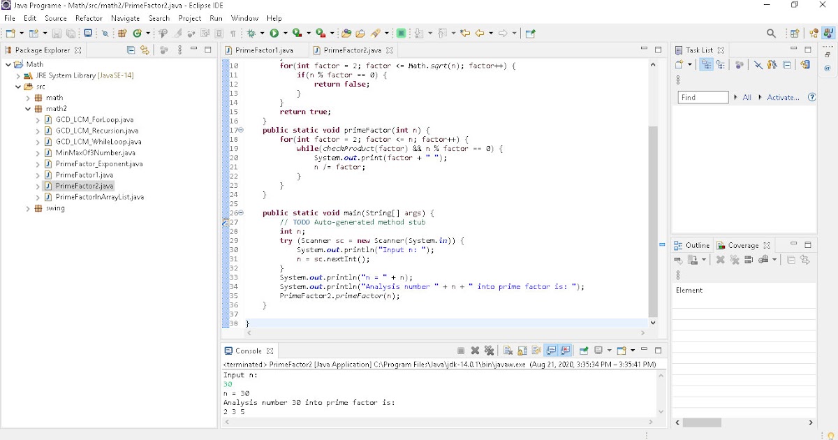 Prime Factor In Java (Warning This Is not "Simple") 😂😂😂