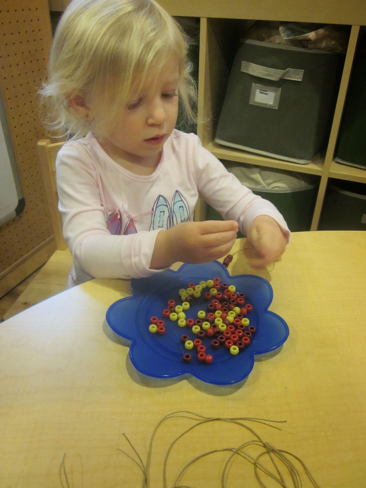 Kinder Gan Preschool Class: beading with patterns for our Thanksgiving ...