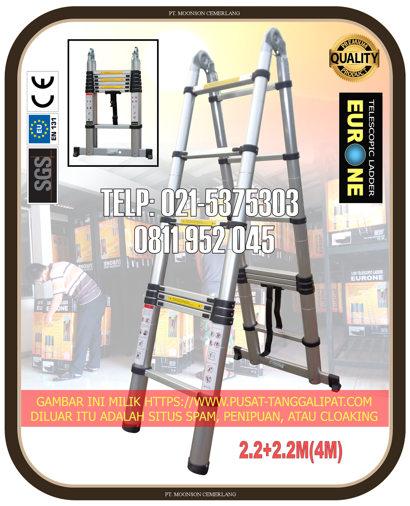 TANGGA TELESKOPIK 4 M