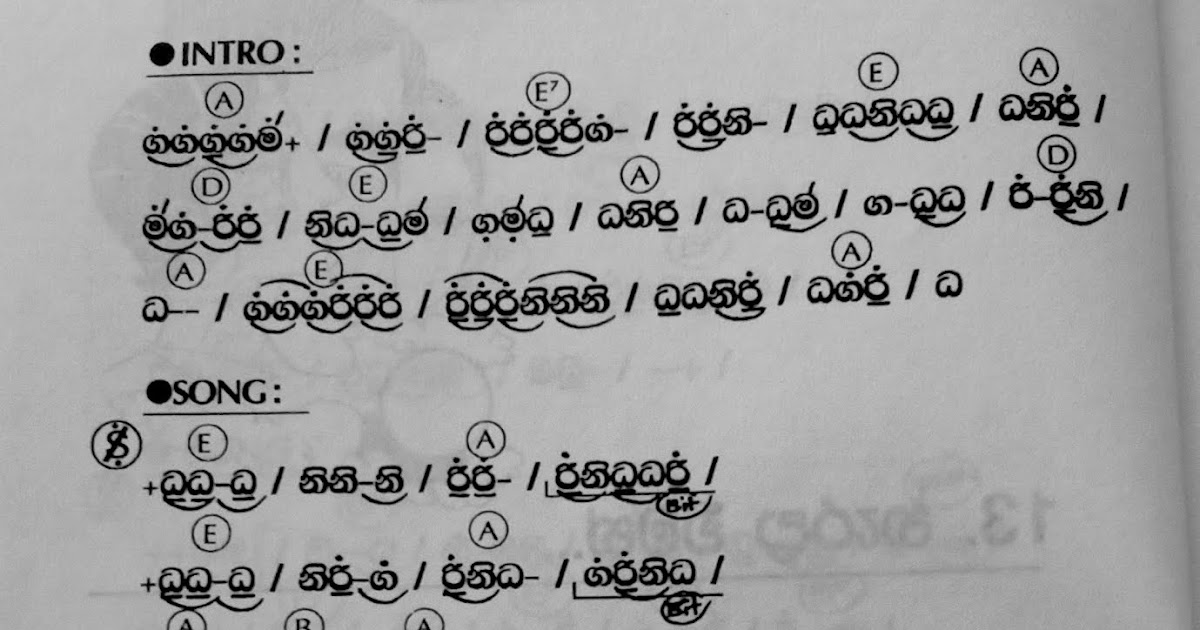 Sinhala Notation , Sinhala Piano Notes , Sinhala Keyboard Notations