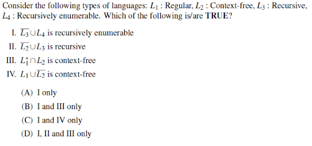 COMPUTER SCIENCE MCQS: Consider the following types of languages: L1 ... COMPUTER SCIENCE MCQS: Consider the following types of languages: L1 ...