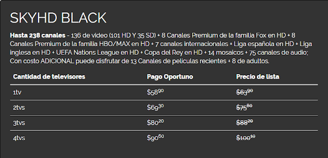 Paquetes y Servicios SKY - SKY TV - Costa Rica