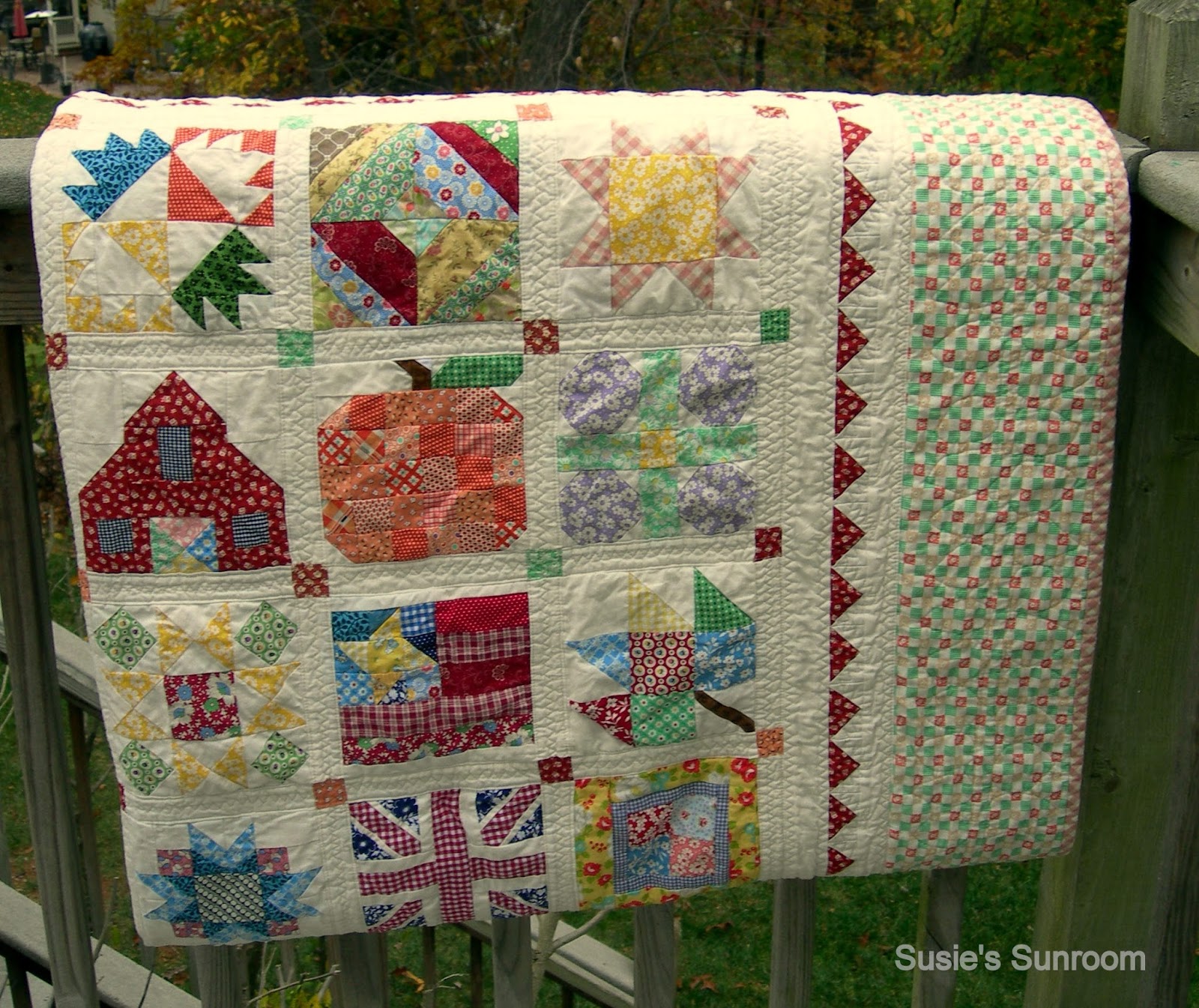 Susie's Sunroom: My Finished Farm Girl Vintage Quilt