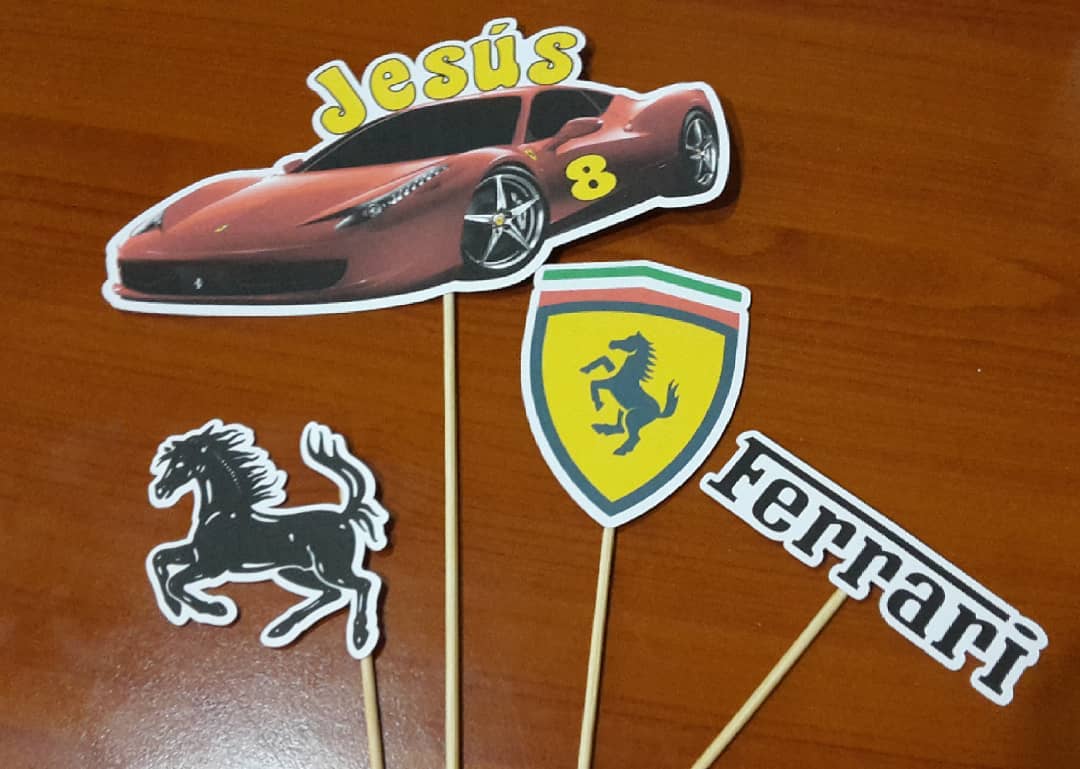 Topper Personalizado Ferrari Jesús - Mis Toppers Tus Toppers