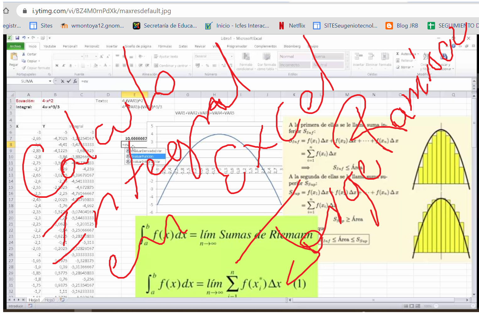 Calculo Integral en EXCEL ~ Tecnología e informática para secundaria.