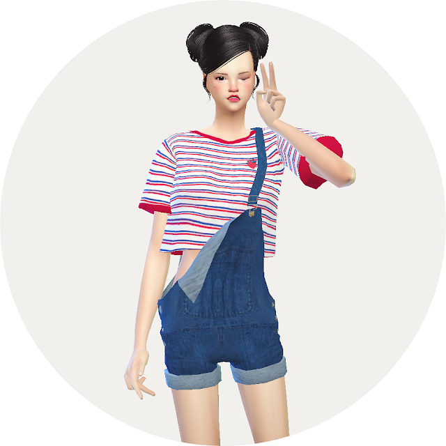 Contenido Personalizado para Sims 4: Mono corto de jean para Sims 4