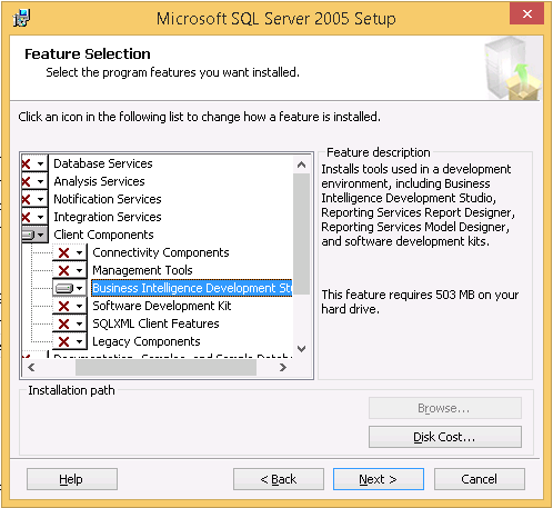 SSRS: Installing Business Intelligence SQL Server 2005
