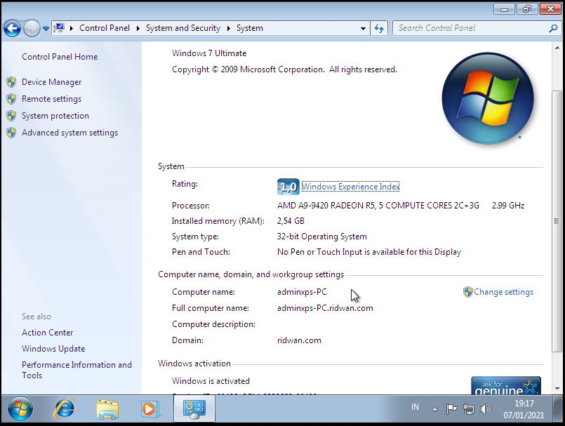 Langkah-langkah Join Domain Windows Server 2019 Menggunakan Windows 7 ...