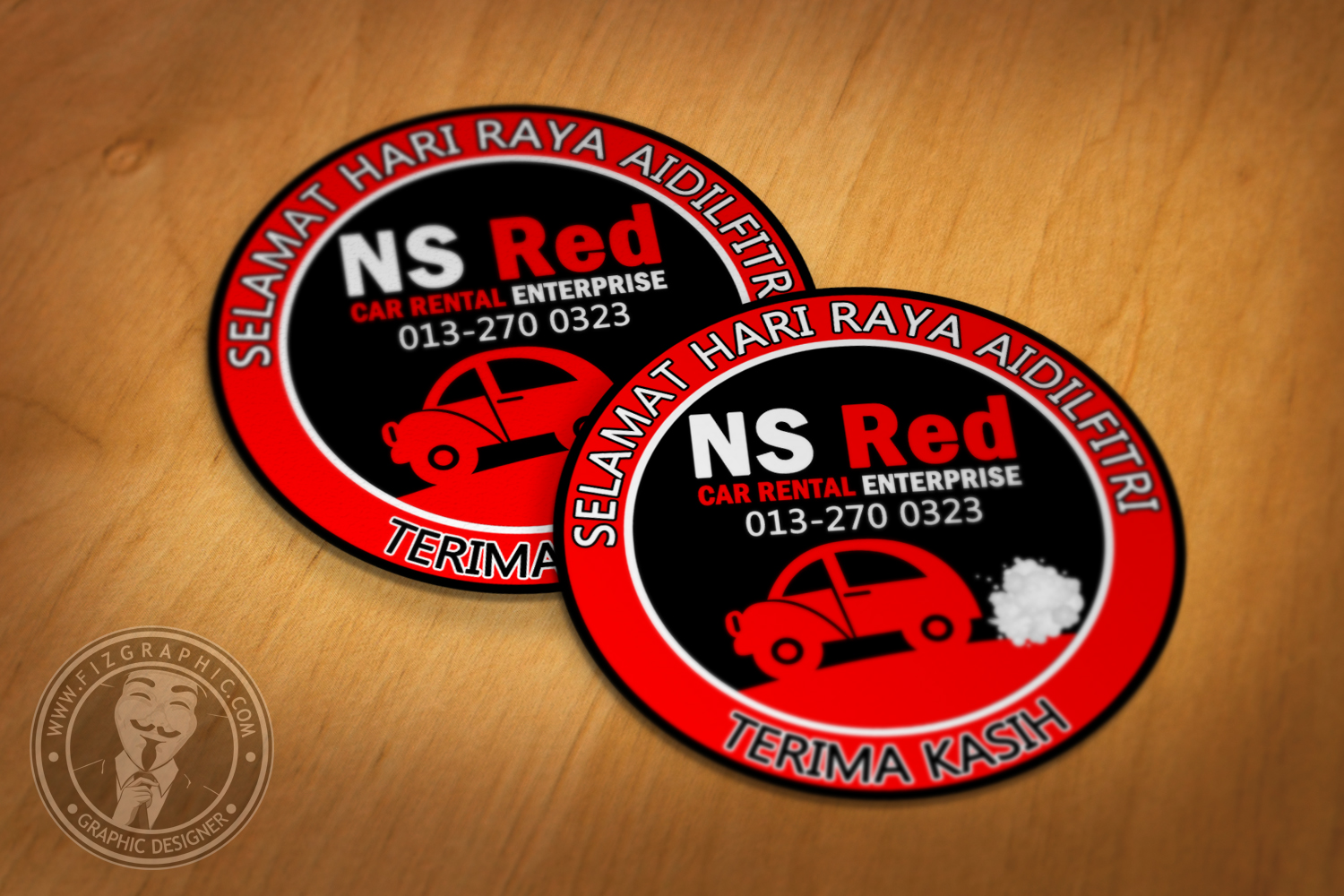 Fizgraphic: Tempahan Sticker Bulat #1