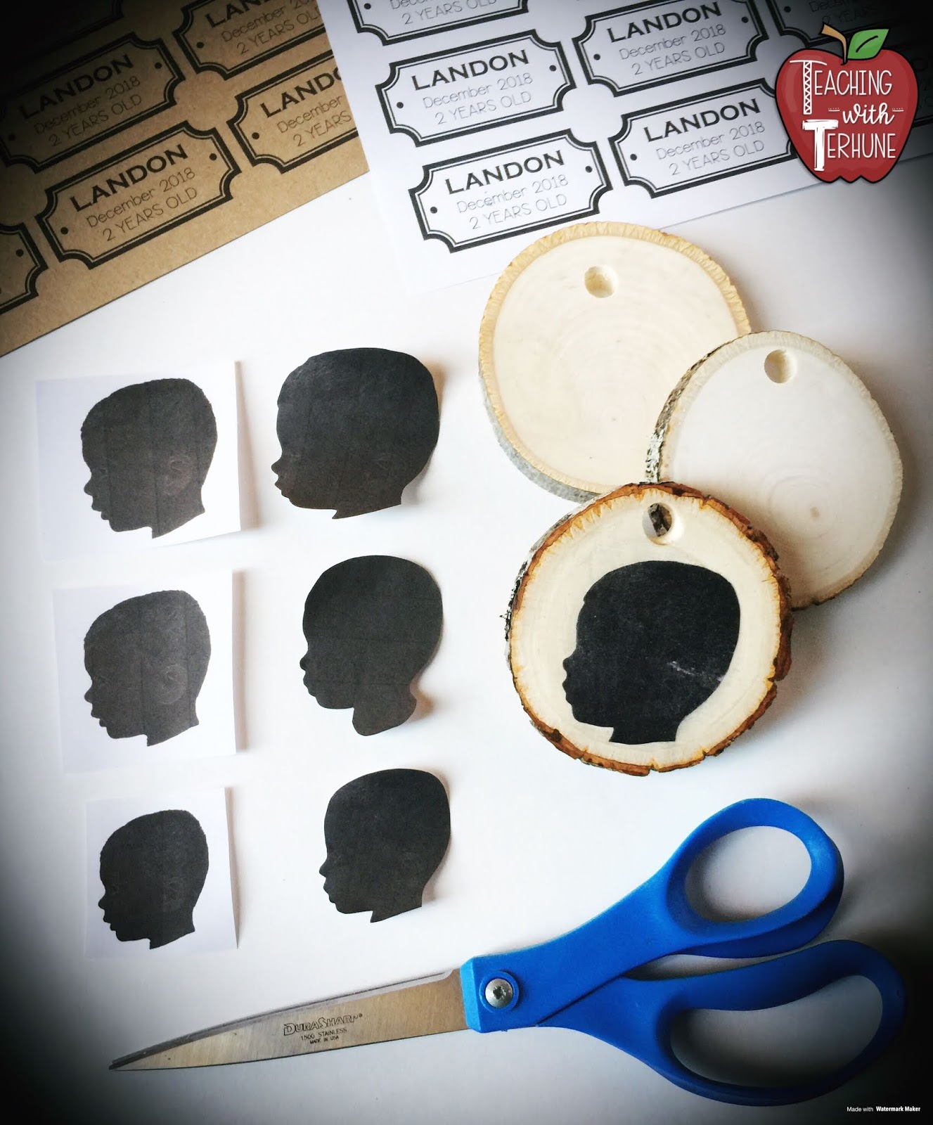 Teaching With Terhune: SILHOUETTE CHRISTMAS ORNAMENT PARENT GIFT