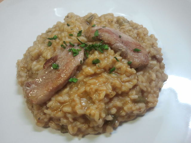 Las comidicas de Mamen: RISOTTO DE SECRETO Y MANCHEGO CON PORRINES