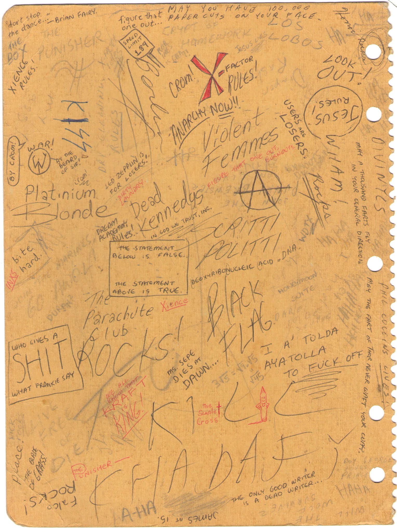 HISTORY IN THE MAKING: High School Notebook Graffiti