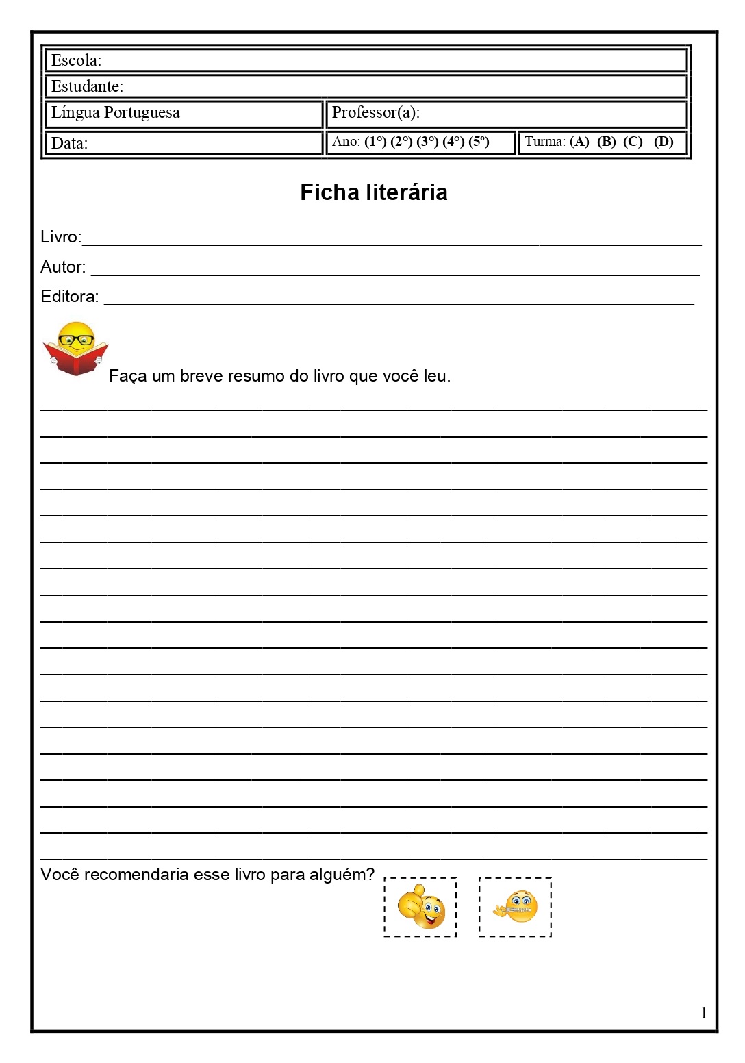 Ficha Literaria 2 Ano - BRAINCP