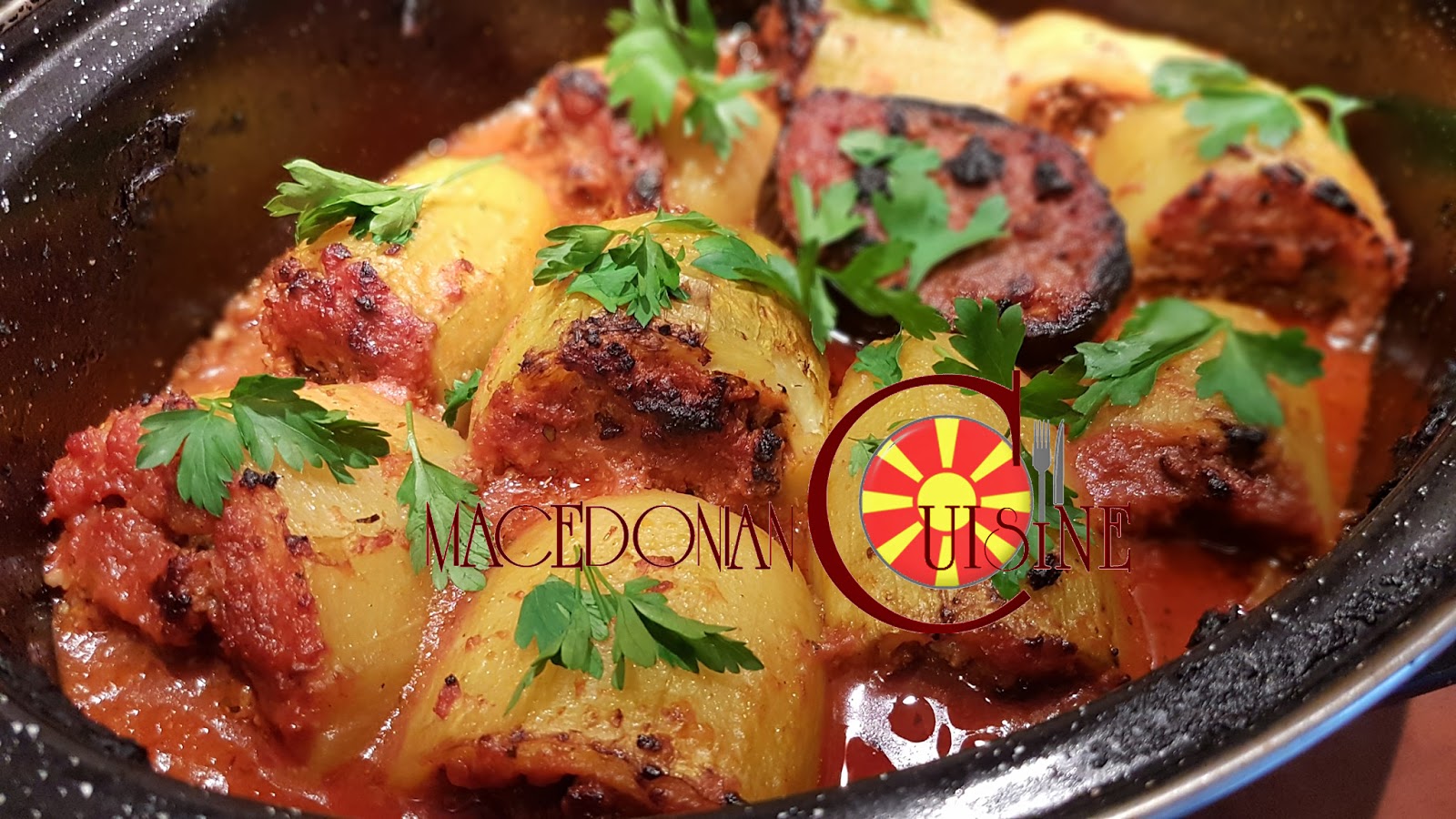 STUFFED ZUCCHINI WITH MINCED MEAT IN TOMATO SAUCE ~ Macedonian Cuisine