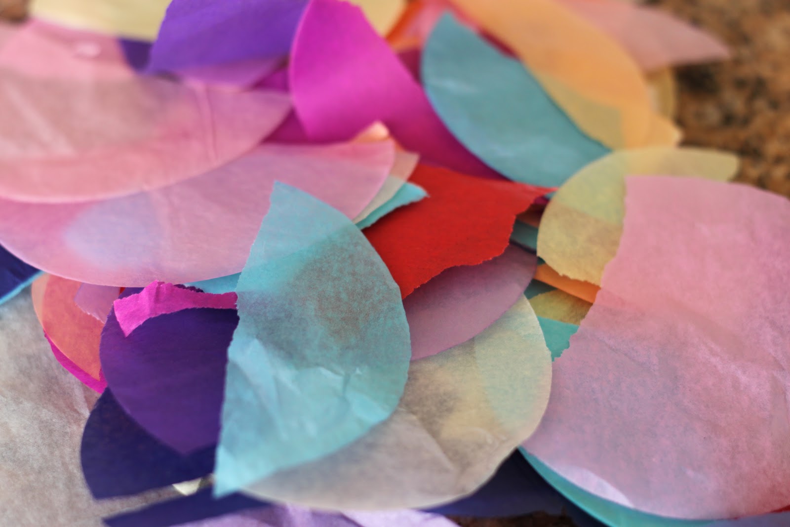 Playing House: Gluing and Painting Tissue Paper