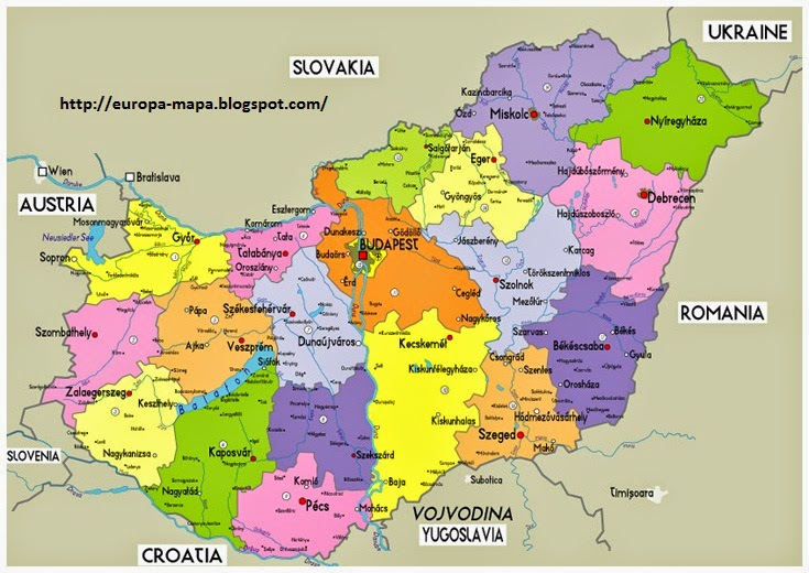 Hungría Mapa Ciudad