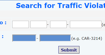 Check Traffic Vehicle Fine Online