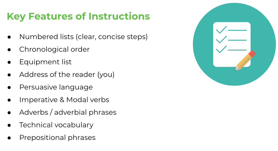 Year 5: English Challenge - Thursday 25th June (Features of Instructions)