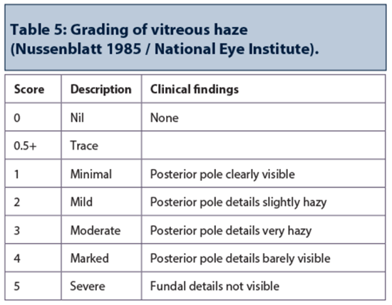 Ophthalmology Notes: Vitreous Haze Grading