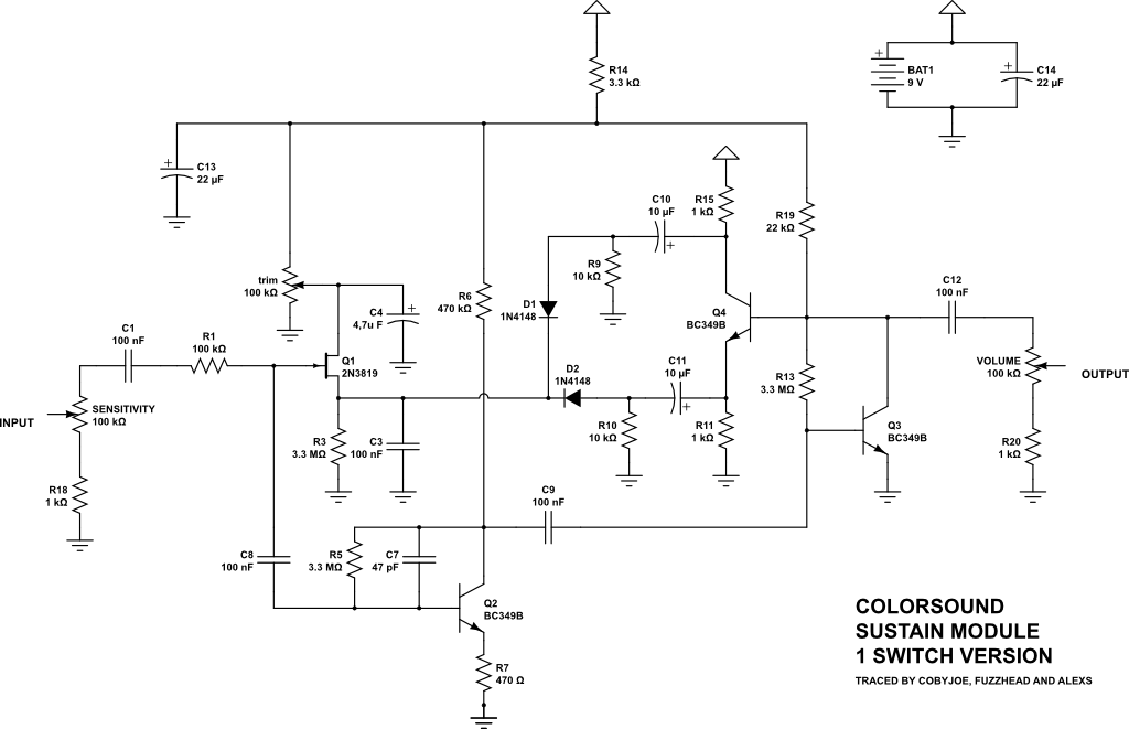 Dirtbox Layouts: Colorsound Sustain Module 1 switch version