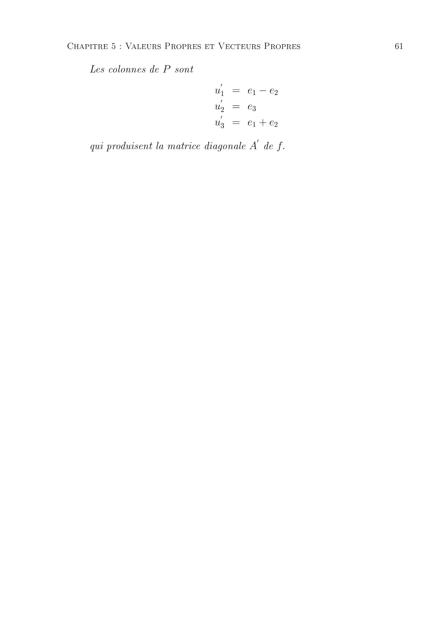 Chapitre 5 : Valeurs propres et vecteurs propres