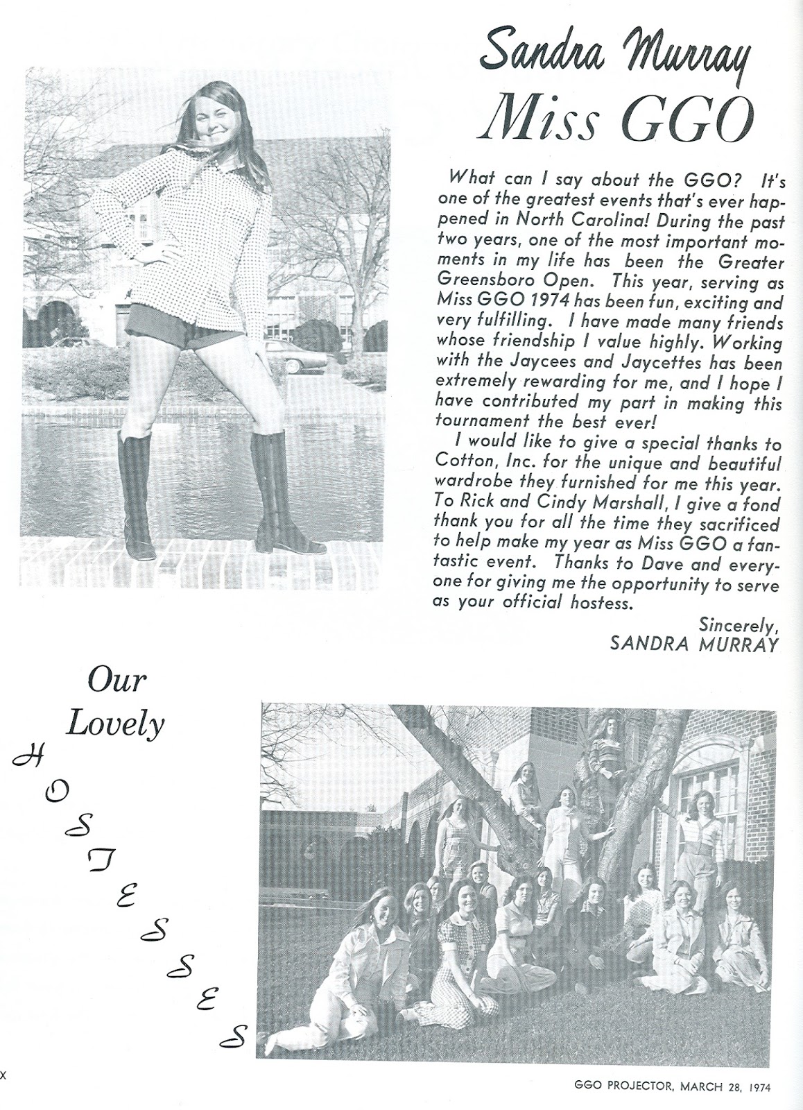 Greater Greensboro Open Blog: 1974 Miss GGO Sandra Murray