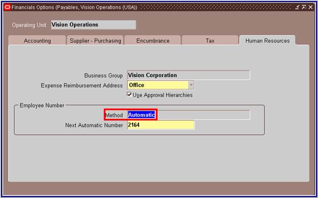Oracle Applications: Creating a Supplier with Employee through Expense ...