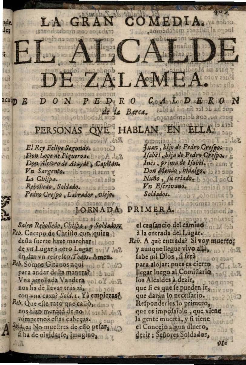 Un libro al día: Pedro Calderón de la Barca: El alcalde de Zalamea