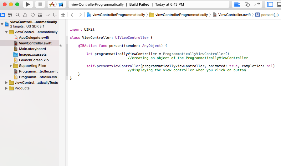 Swift World Presenting A Viewcontroller Programmatically In User Interface