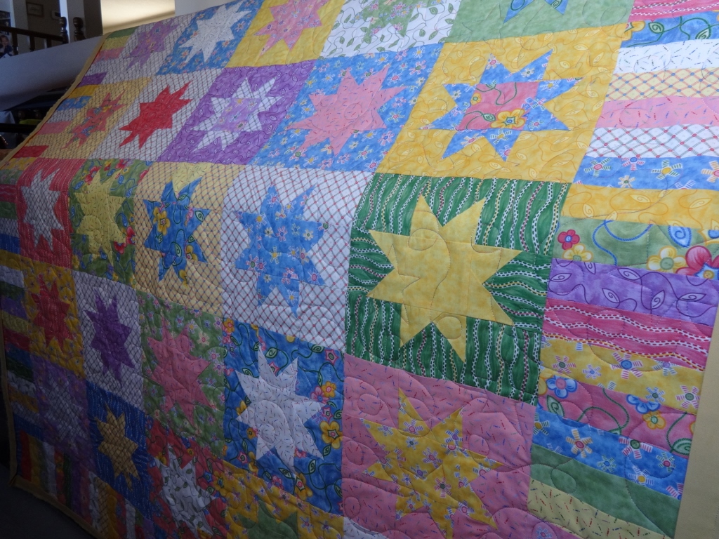 Inch by Inch Quilting: Floating Stars quilt