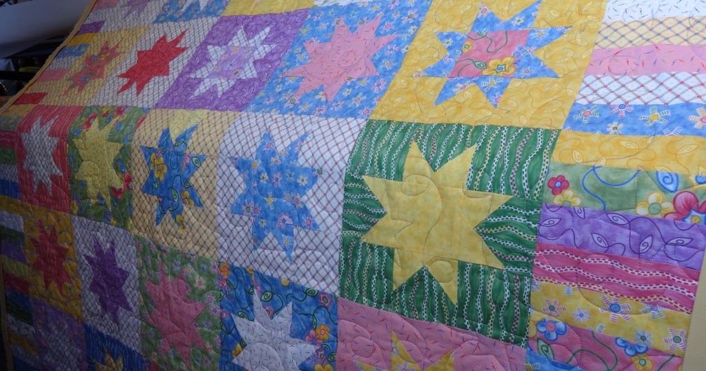 Inch by Inch Quilting: Floating Stars quilt
