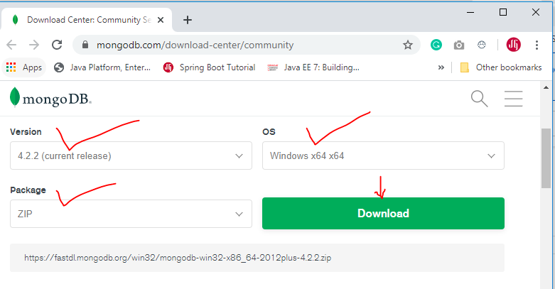 Install MongoDB in Windows 10 - Zip Package