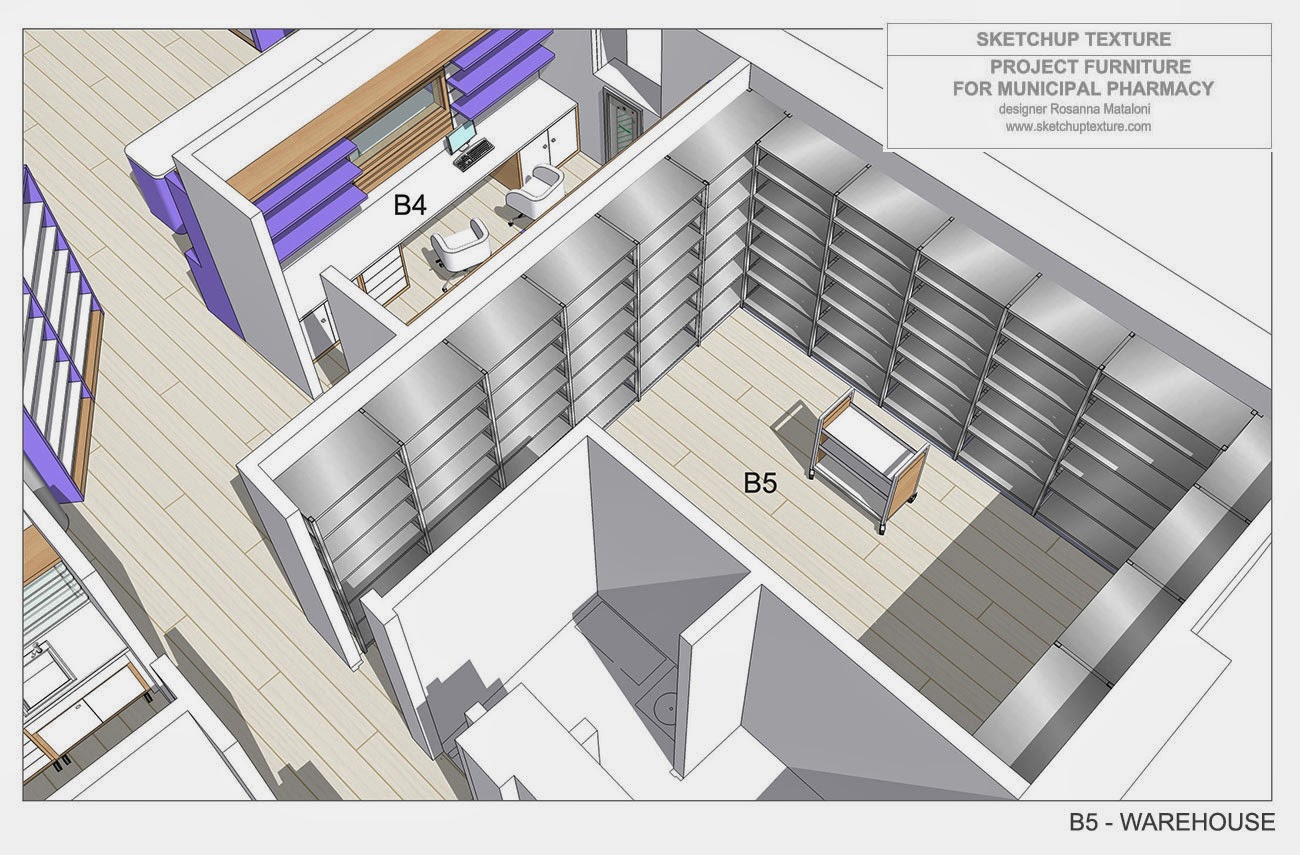 SKETCHUP TEXTURE: HOW TO DESIGN A MODERN PHARMACY & 3D SKETCHUP MODEL